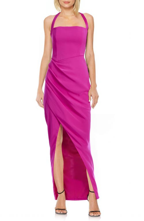 BADGLEY MISCHKA Jewel Badgley Mischka Halter Column Gown